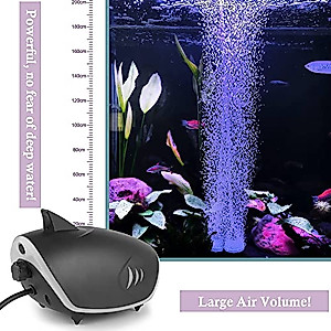 HITOP 6W Silent Aquarium Air Pump - 160GPH Large Air Volume Fish Aerator, Adjustable Oxygen Pump for Fish Tank up to 200 Gallon