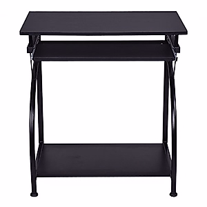 ADTEST , Gaming Table with Movable Keyboard Tray& CPU Holder, Workstation Made of P2 Environmental Material, Black