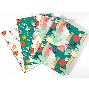 Silvine A4 Wirebound Notebooks in 4 Assorted Marlene West Designs. 160 Pages, Lined with Margin. Ref TWA4MW [Pack of 4]