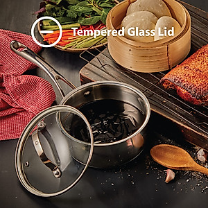 Swiss Diamond Stainless Steel 3.6 Quart Saucepan with Lid – Sauce/Cooking Pot for Induction, Gas, and Other Stoves – Oven-, Dishwasher-Safe, Mirror Finish Cookware