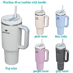 westlion 40 oz Tumbler with Handle, H2.0 FlowState Stainless Steel Vacuum Insulated Tumbler with Lid and Straw for Water, Iced Tea or Coffee, Smoothie and More (fog-a)