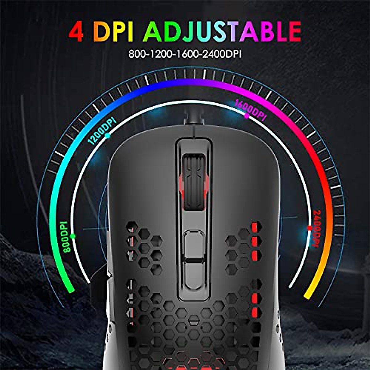 Gaming Keyboard and Mouse Combo,61 Keys Compact RGB Backlit Mechanical Feel Keyboard,RGB Backlit 2400 DPI Lightweight Gaming Mouse with Honeycomb Shell for Windows PC Gamers (4 in1/black Set)