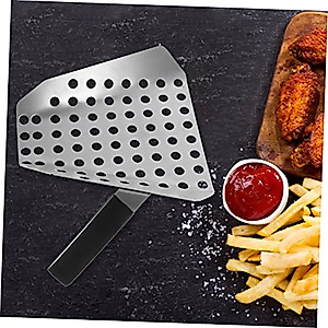 FUOYLOO French Fries Shovel Popcorn Machine Popcorn Metal Pooper Scooper Utility Scoop Fry Bagger Scoop Food Scoop Food Shovel Stainless Steel Chips Shovel Cereals Shovel Silver Teaspoon