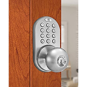 MiLocks DKK-02SN Indoor Electronic Touchpad Keyless Entry Door Lock, Satin Nickel
