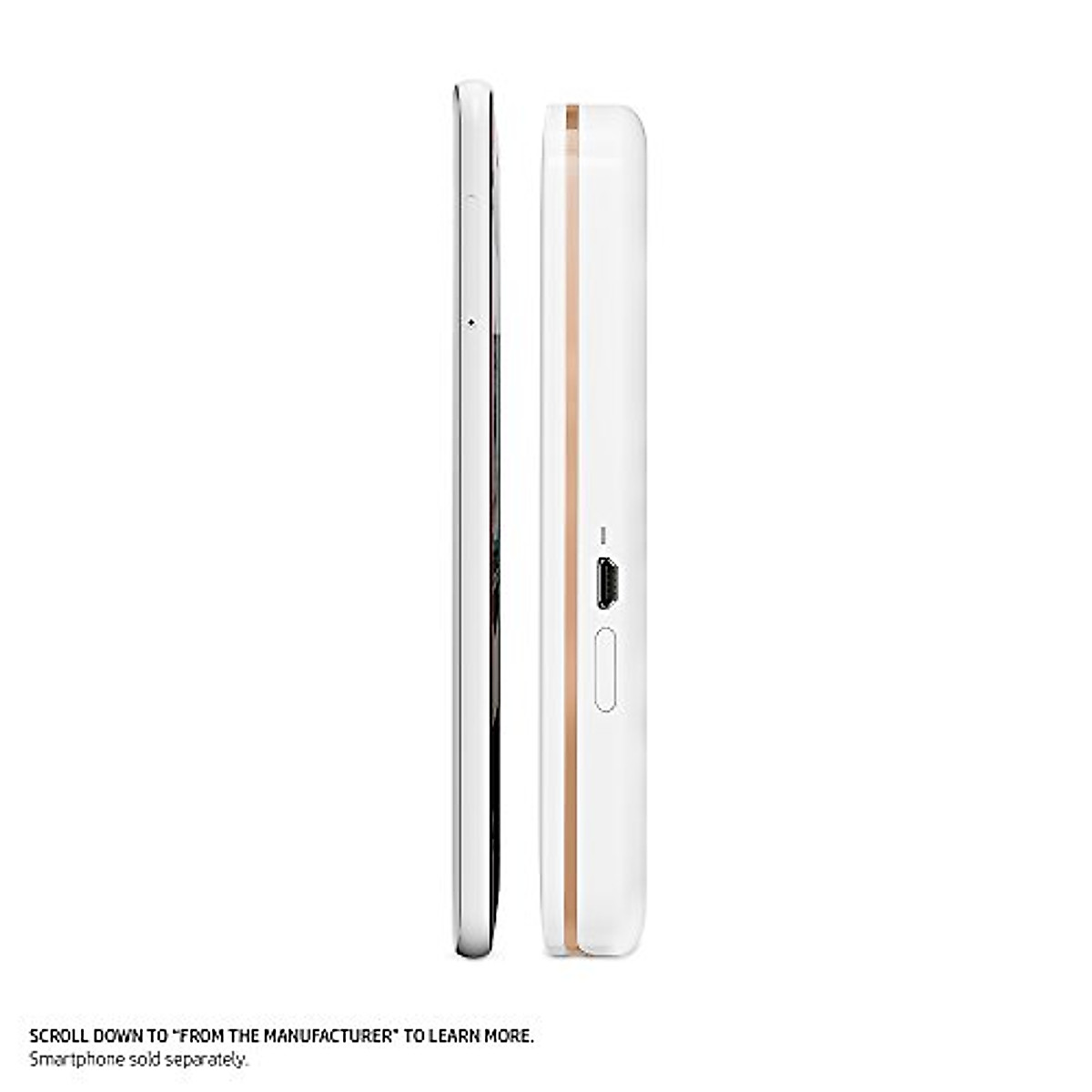 HP Sprocket Plus Instant Color Photo Printer, Print 30% Larger Photos on 2.3x3.4 Sticky-Backed Paper – White (2FR85A)