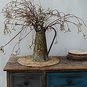 Defined Deco Woven Placemats Set of 10,13" Round Rattan Placemats,Natural Hand-Woven Water Hyacinth Placemats,Farmhouse Weave Place Mats,Rustic Braided Wicker Table Mats for Dining Table,Home,Wedding.