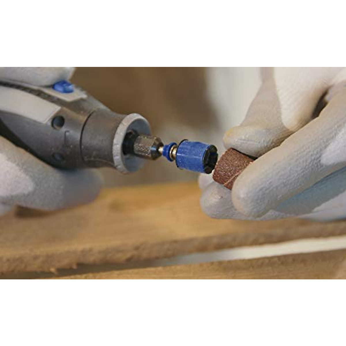 Dremel SC407 EZ SpeedClic Sanding Bands and Mandrel, Set of 2 Sanding Bands 13 mm (Grit 60/120) and 1 EZ SpeedClic Mandrel for Sanding, Shaping and Smoothing Wood and Plastic Materials