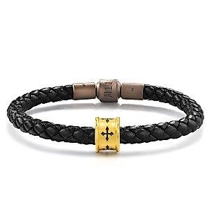 CHOW SANG SANG 999 24K Solid Gold Celtic Knots Faith Cross Noir Charm Bracelet for Men & Women 86640C