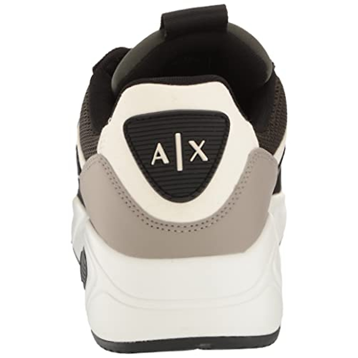 A|X ARMANI EXCHANGE Men's Thick Sole Colorblock Fashion Sneakers, Dark Green+Off White, 13