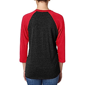 Next Level Mens Tri-Blend 3/4-Sleeve Raglan Tee (6051) vin red/vin blk m