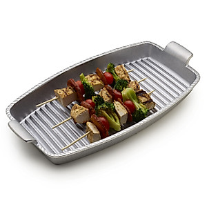 Wilton Armetale Gourmet Grillware Grilling Pan with Handles, 18.25-Inch