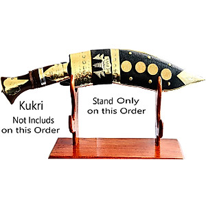 QT S Khukuri/Kukri Wooden Stand for Display - Two Tier Handmade Wooden Kukri Stand Fit Size 12-16 Inch Kukri included Blade Handel - Real Wood Nepaloden Sword Kukri Knives Display Wooden Stand