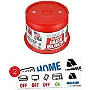 Andersen Hitches 3608 | Trailer Jack Block with Magnets | Camper, RV Jack | Stabilize Your RV, Trailer, Camper - Eliminate Sway | Andersen Bumper Stickers Included