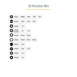 StarTech.com 20-Bit Electric Precision Screwdriver Set - Portable/Mini Battery Powered Bit Driver Kit for Electronics, Laptop, Computer, Tablet & Phone Repairs - Magnetic - Cordless, TAA