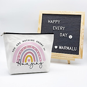 Inspirational Gifts for Women, Thank You Gifts, You Are Nothing Short of Amazing Rainbow Cosmetic Bag, Birthday Gifts for Women, Best Friend, BFF, Bestie, Sister, Boss, Wife, Teacher, NHS, Nurse, Her