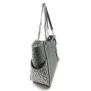 Michael Kors Large Jet Set Travel Chain Shoulder Tote (Silver)