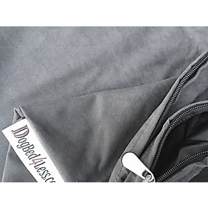 Dogbed4less Do It Yourself DIY Pet Bed Pillow Duvet Suede Cover + Waterproof Internal case for Dog/Cat at Large 48"X29" Gray Color - Covers only