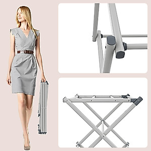 SsngygHme Drying Rack for Laundry, Foldable Clothes Drying Rack, Small Collapsible Dry Rack for Clothes, Use for Indoor & Outdoor Drying Clothes, 40"x29"x14.5"(White)