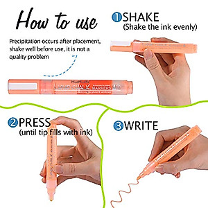 HUIHUIBI Liquid Chalk Markers 15 Colors Washable & Wet Erase Neon Chalk Pens Erasable Board Marker Dry Erase Marker Pen for Blackboard, Chalkboards, Windows, Glass, Bistro, Signs