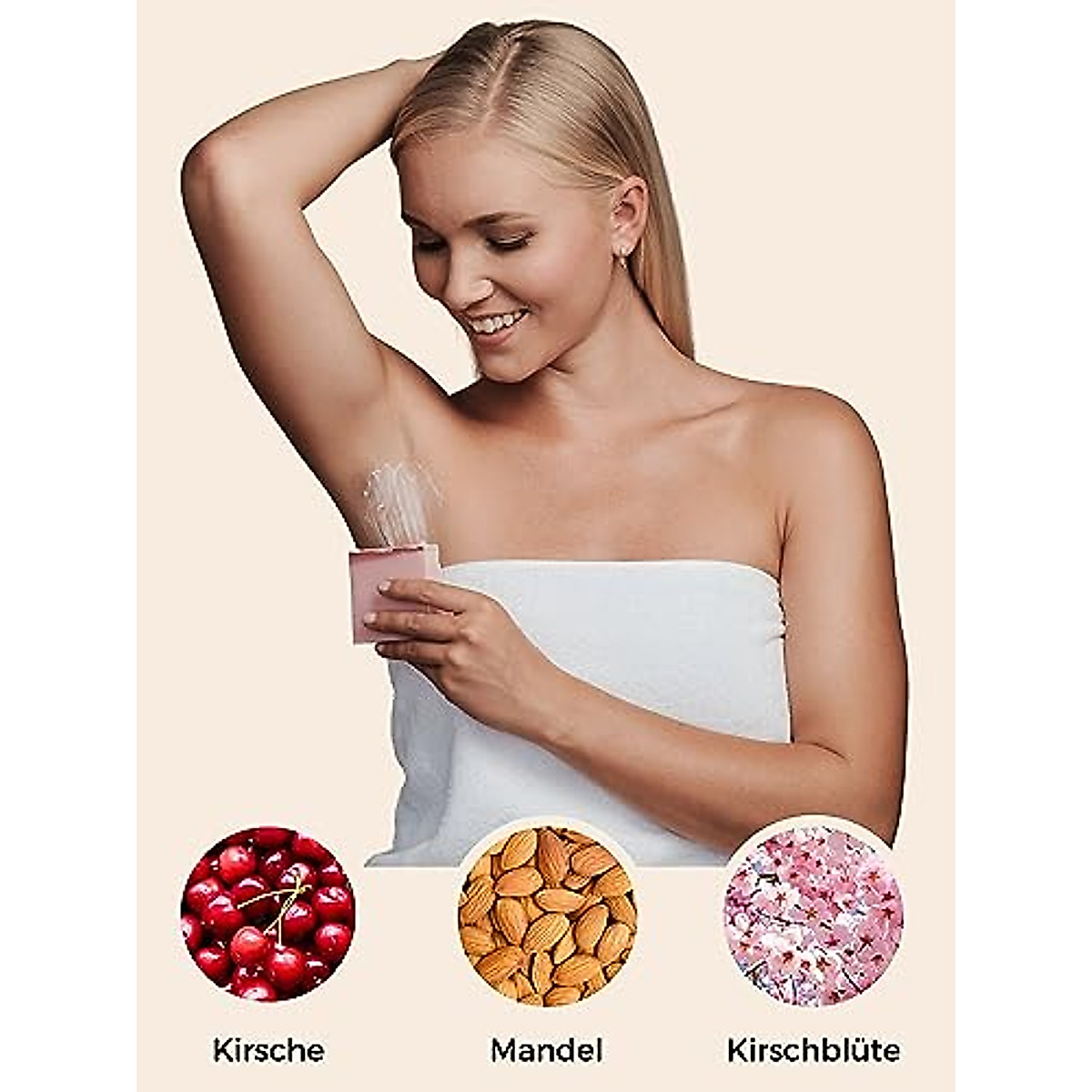 WLDOHO Shaving Soap for Women - Firm Shave Soap with Beautiful Scent - Vegan and Long-lasting Shaving Foam Sexy Cherry