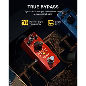 Donner Octave Guitar Pedal, Harmonic Square Digital Octave Mini Pedal Pitch Shifter 7 Shift Types 3 Tone Modes Sharp Detune Flat True Bypass