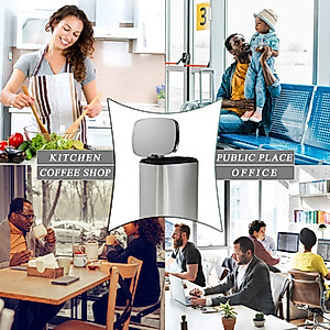 Kitchen Trash Can 13 Gallon Step Garbage Can Waste Bin Stainless Steel Trash Can Fingerprint-Proof Garbage Bins with Lid 50 L Large Capacity Step Waste Bins for Home Office Bathroom