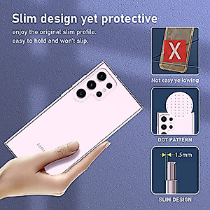 bokoo Crystal Clear Samsung Galaxy S23 Ultra Case.Soft Slim Fit Transparent Plastic TPU Protective Silicone Cover Phone Cases for Samsung Galaxy S23 Ultra [Slim Thin & Comfort Grip] [Shockproof]