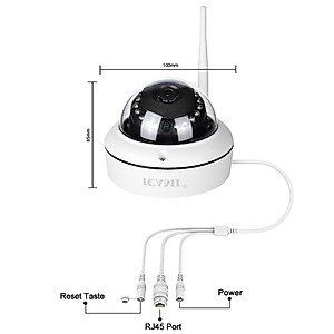 ICAMI HD Security Camera WiFi Dome IP Camera Wireless Home Surveuillance System Audio with Motion Detect (1080P)