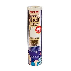 Warp's Plast-O-Mat 10 feet L x 12" W Bisque Non Adhesive Ribbed Shelf Liner