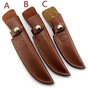Aibote Fixed Blade Knife Sheath with Belt Loop Hunting Holster Carrying Knives Leather Holder Sheaths Case Scabbard Pouch Bag Pocket EDC Camping Outdoor Tool(B-Medium)