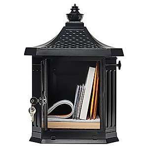 Gibraltar Mailboxes Hamilton Large Capacity Cast Aluminum Black, Post-Mount Mailbox, HM200B00