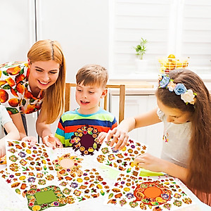 WorldBazaar Thanksgiving Photo Frame Craft Kits for Kids 12 Sets Fall Picture Frame Craft Kits Autumn Seasonal Decoration Party Activity