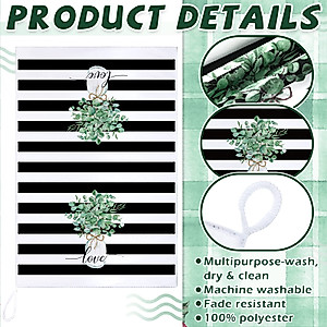 Kajaia Set of 4 Eucalyptus Leaves Kitchen Towels Decorative Dish Towels 16 x 24 Inch Green Kitchen Towels Hand Towels Absorbent Drying Tea Towels for Kitchen Decor