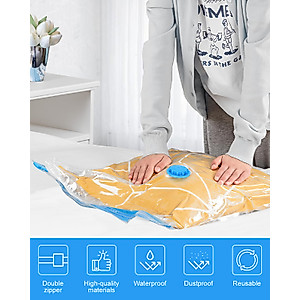 Vacuum Storage Bags with Hand Pump 20 Jumbo Space Saver Seal Storage Bags for Clothes Compression Bags for Travel