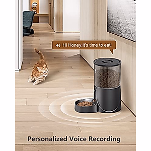 PETULTRA Automatic Cat Feeders, Timed Dog Feeder 4L Programmable Control 1-4 Meals Pet Dry Food Dispenser with Desiccant Bag for Cats and Small Medium Dogs, Dual Power Supply, 10s Voice Recorder