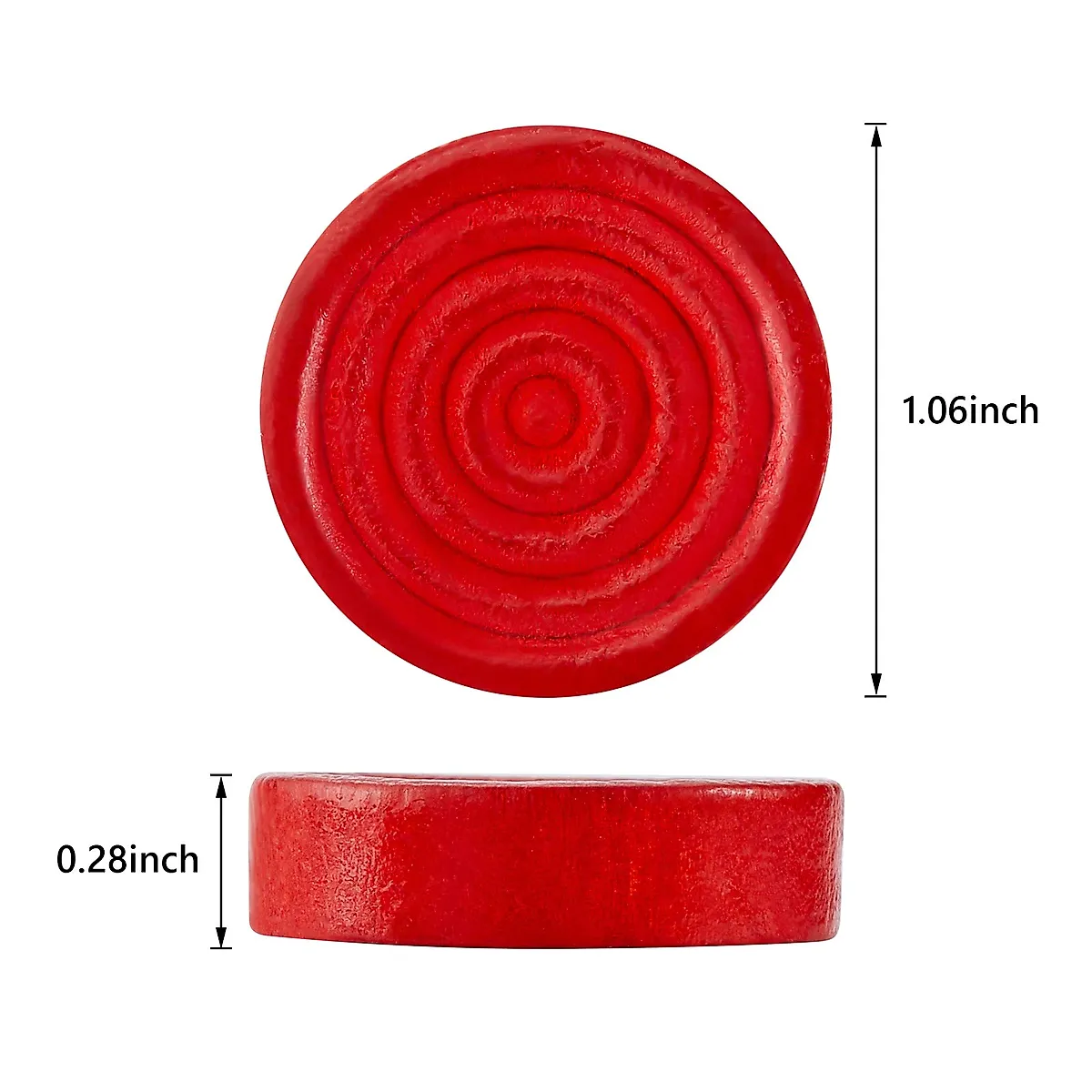 72 Pieces Wooden Checkers 1.06 Inch Checkers Board Game Pieces Stackable Ridge in Drawstring Storage Pouch for Checkers Backgammon Game, Red and Black