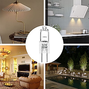 Diximus G4 Low Voltage Halogen Bulbs - 20 Watt Small Light Bulb – 12V Landscape Light Bulbs 20W Bi-Pin Bulb for Under Cabinet Puck Light, Chandeliers, Track Lighting - Warm White 2700K - 10 Pack