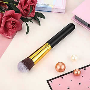 Blulu 2 Pack Self Tanner Brush Kabuki Foundation Brush Large Sunless Tanning Face Brush Easily Apply Self Tanner to Face and Blend Areas for Men Women (Round Head)