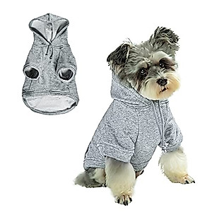 Furryilla Pet Clothes for Dog, Dog Hoodies Sweatshirt with Hood and Pockets for Small Dogs (Grey Dog Hoodie, Large)