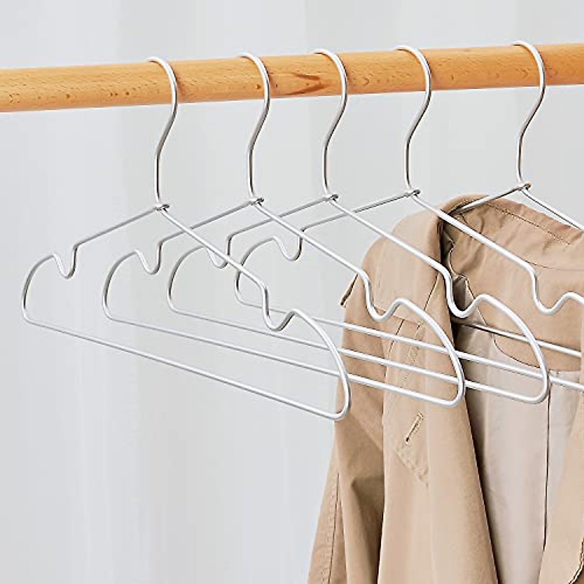 Aluminum Metal Hangers ,10 Pack Strong Heavy Duty Hanger for Shirt,Coat Suit,Lightweight Ultra Thin Space Saving Hangers