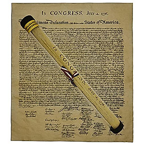 The Declaration of Independence, True to it's Original Size and Layout - Reprint Printed on Antiqued Parchment. 23 x 29