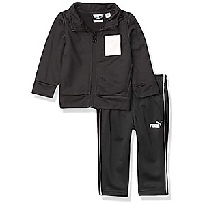 PUMA Boys' Track Jacket & Pant, Black, 0-3M