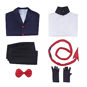 UPUPCOS Moxxie Cosplay Costume Tuxedo Uniform Jacket Pants Uniform Moxxie Suit With Tail Halloween Uniform