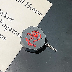 AOLABOKY Earphone Case for Sony WF-1000XM4,Cartoon Cool Dragon Talisman Jackie Chan Adventures Soft Silicone Protective Cover for Sony wf-1000xm4 with Keychain