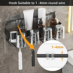 Spiglamm 2 Pack Shower Caddy Adhesive Hooks Replacement, Shower Shelf Adhesive Replacement, Strong Adhesive Shower Hooks for Shower Caddy Shelves Rack Basket Holder