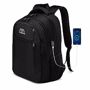 School Backpack Sports, Lightweight Travel Laptop Backpack Slim Waterproof Durable Bookbag with USB Charging Port College Computer Bag Gifts for Men & Women Fits 15.6 Inch Notebook Over 3 Years Old