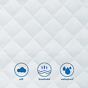 Bassinet Mattress Pad Cover 2 Pack Waterproof Bassinet Sheet Quilted Bassinet Mattress Protector (32"x17") for Boys & Girls, Fit for Hourglass/Oval Bassinet Mattress, White
