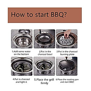 Primst Multifunctional Charcoal Barbecue Grill, Household Korean BBQ Grill, Portable Camping Grill Stove, Tabletop Smoker Grill