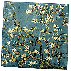 20-ct 13x13 Almond Decorative Napkins for Decoupage Floral Napkins for Mother's Father's Day Pretty Flower Napkins Fall Thanksgiving Paper Floral Lunch Dinner Cocktail Napkins Beautiful Paper Napkins