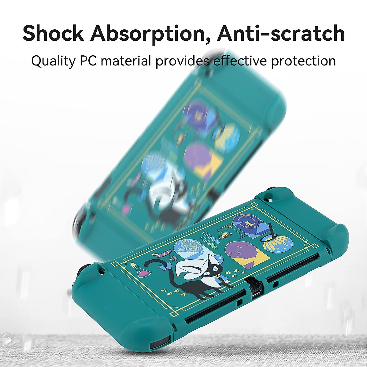GeekShare Protective Case Slim Cover Case Compatible with Nintendo Switch OLED - Shock-Absorption and Anti-Scratch Skin Case for Switch OLED - Alchemy Cat (for OLED Model)